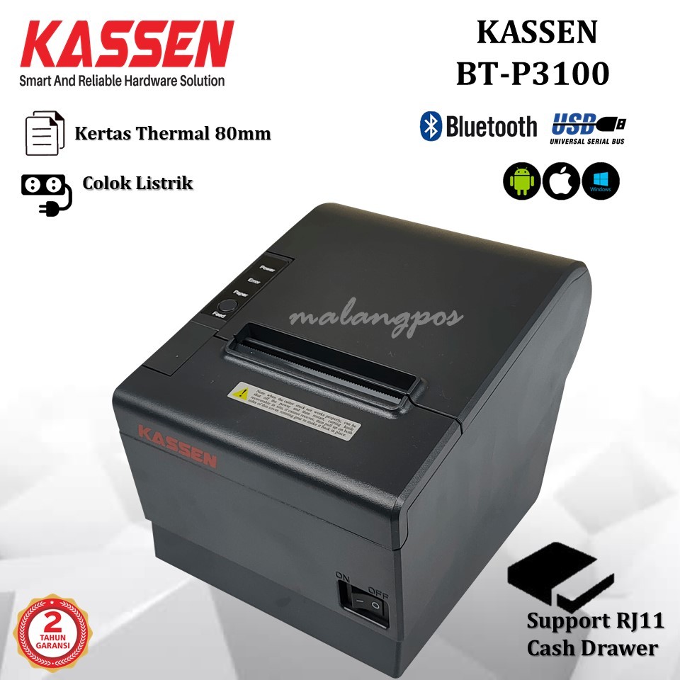 Jual Kassen BT P3100 BTP3100 Usb Bluetooth Printer Thermal 80mm ...