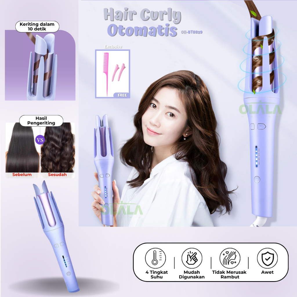 Jual CURLING OTOMATIS KOREA / CATOKAN KERITING RAMBUT OTOMATIS 32MM OLL ...