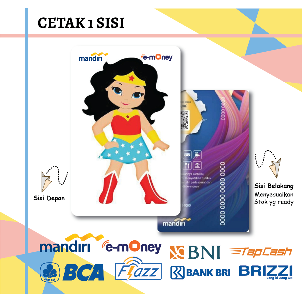 Jual KARTU EMONEY ETOLL SUPERHERO WONDER WOMEN MANDIRI FLAZZ BCA GEN 2 ...