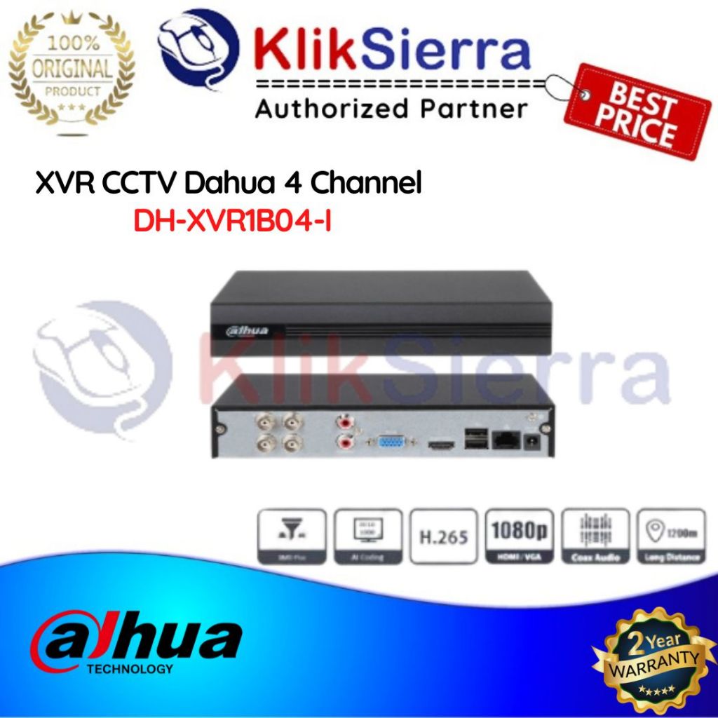 Jual XVR CCTV Dahua 4 Channel DH-XVR1B04-I Penta-Bird Cooper WizSense ...