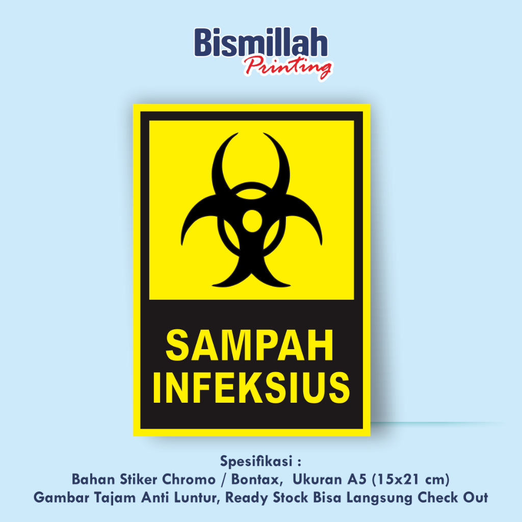 Jual stiker tempat sampah medis,non medis, organik, non organik ...