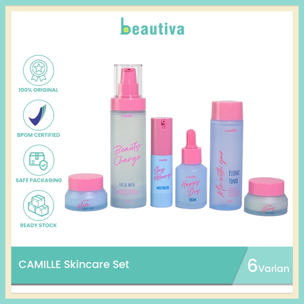 Jual Camille Skincare Set | Facial Wash - Essence Toner - Serum - Moisturizer - Day Cream ...