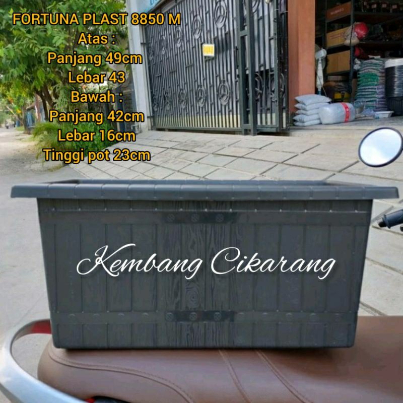 Jual (1pc) FORTUNA PLAST 8850 M (50*23*22,5cm) : pot bunga segi panjang ...