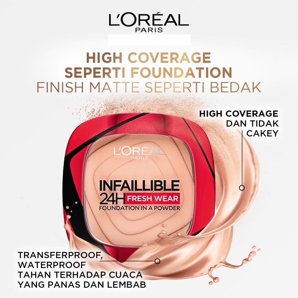 Jual Loreal Paris Infallible 24h Fresh Wear Powder Foundation High ...