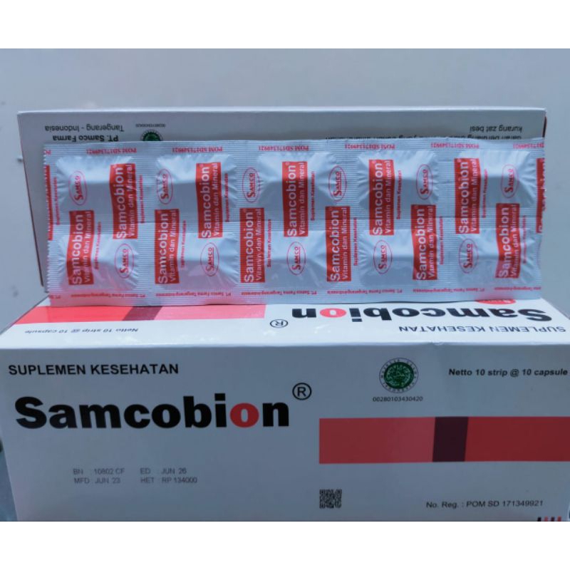 Jual Samcobion 1 Strip 10 kapsul-Vitamin Tambah Darah & Mineral ...