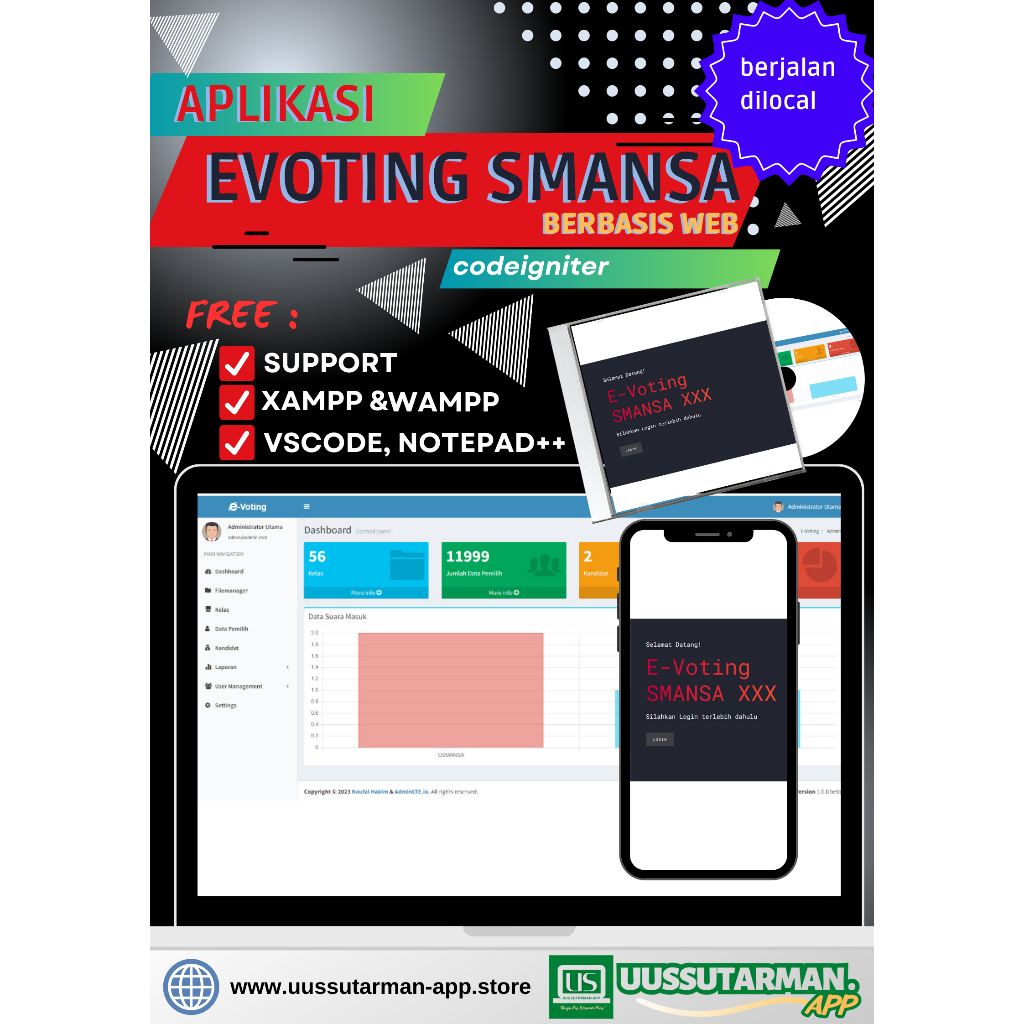 Jual Source code Aplikasi e-Voting Ketua Osis Berbasis Web (Codeigniter) | Shopee Indonesia