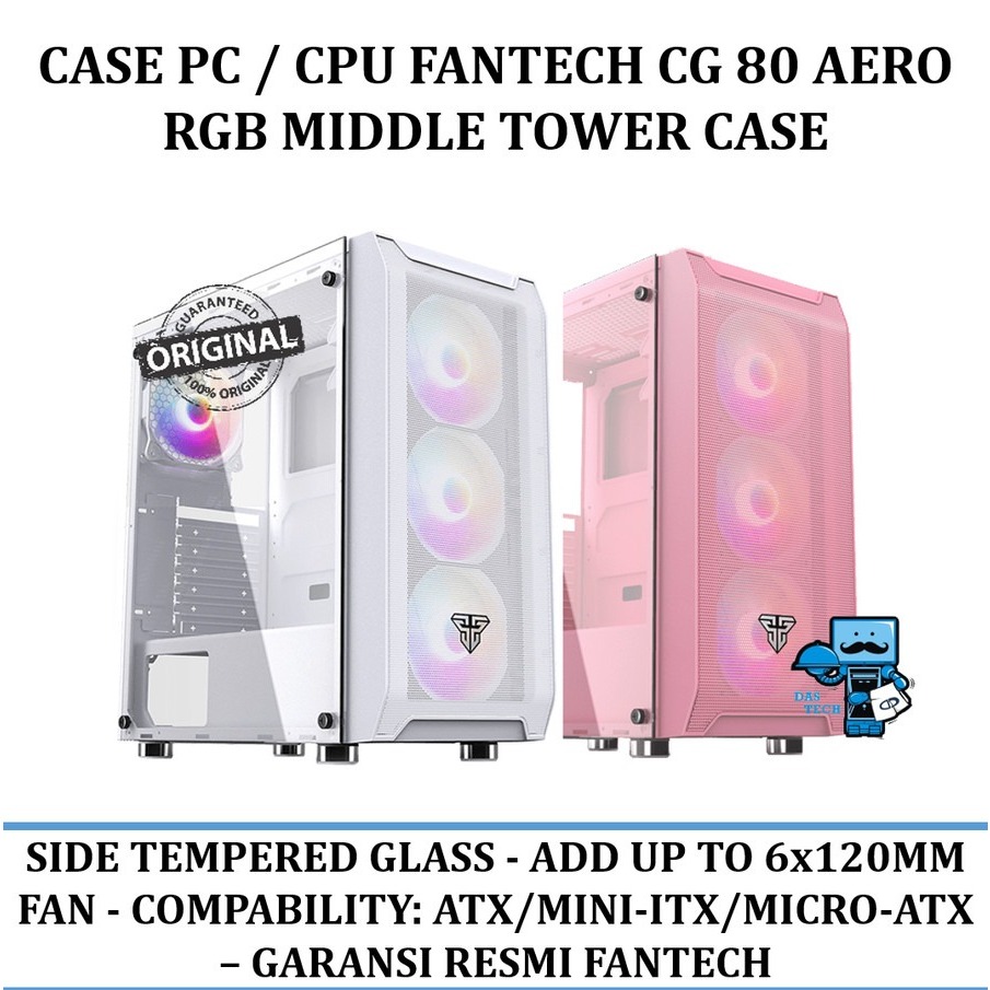 Jual Case PC / CPU Fantech Cg 80 / Cg80 Aero Rgb Middle Tower Case ...
