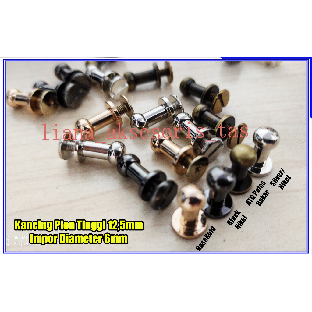 Jual Kancing Pion Tinggi 12,5mm - Diameter 6mm Premium Impor - Paku ... Jual Kancing Pion Tinggi 12,5mm - Diameter 6mm Premium Impor - Paku ...