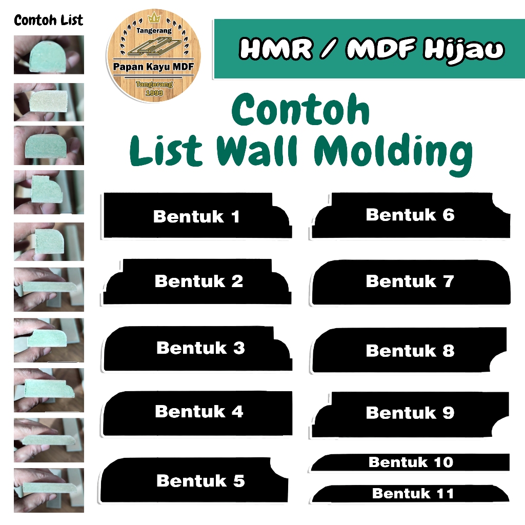 Jual Profil List Kayu Wall Moulding Dinding Lebar 8 - 10 Cm HMR HIJAU ...