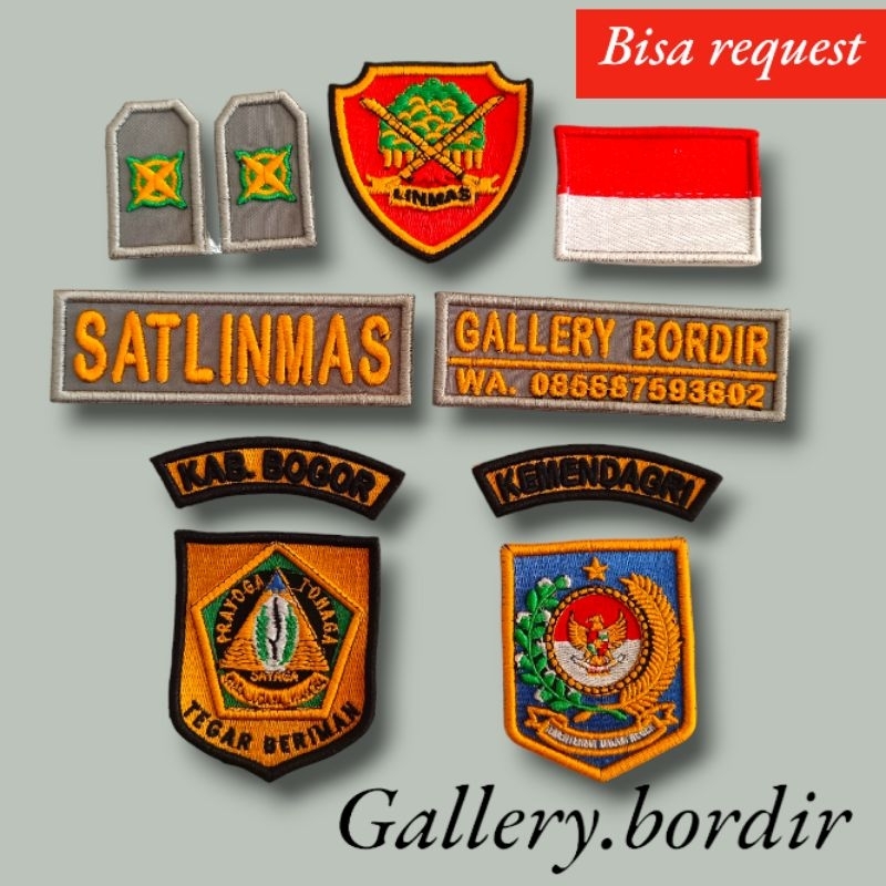 Jual bordir linmas timbul TERBARU !! BISA REQUEST!! SESUAI PERMENDAGRI ...