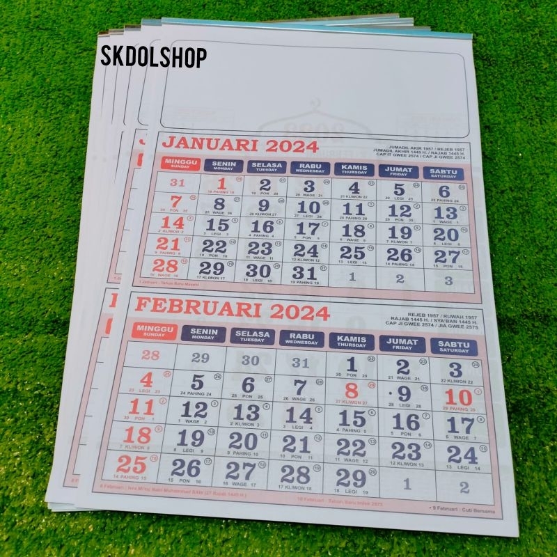 Jual Kalender kerja dwibulanan 2024 ( kalender DAUR ULANG ) | Shopee ...