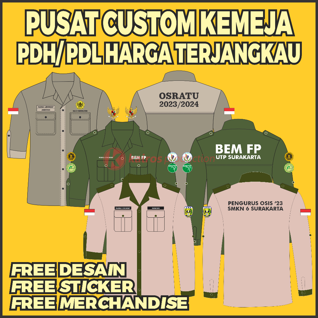 Jual SERAGAM PDH PDL CUSTOM/ KEMEJA INSTANSI CUSTOM/ KEMEJA KERJA CUSTOM | Shopee Indonesia