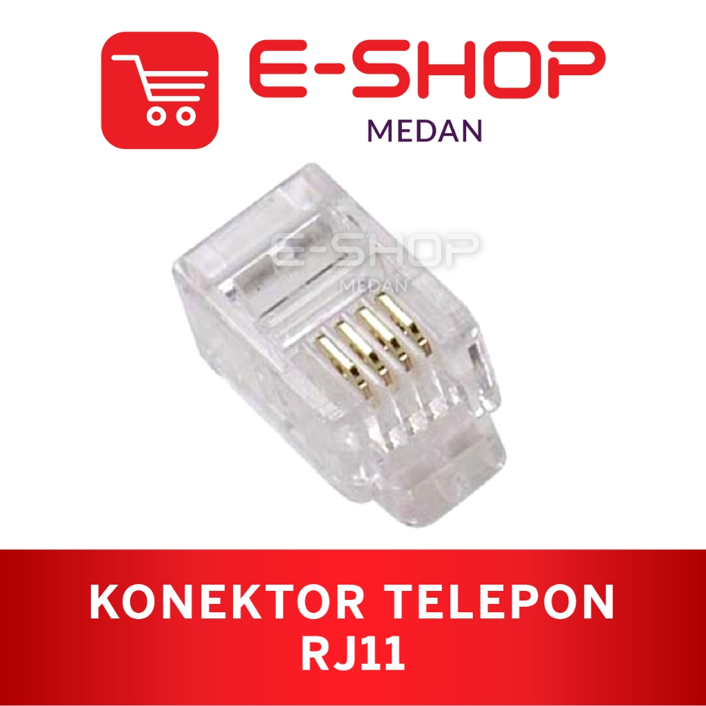 Jual KONEKTOR TELEPON RJ11 RJ-11 6P4C TELEPHONE MODULAR PLUG 4 PIN ...