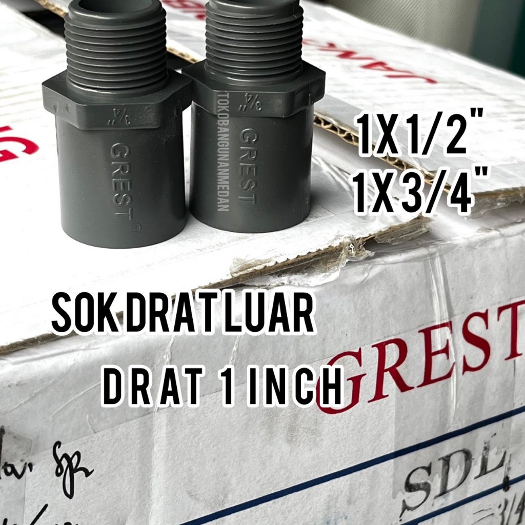 Jual GREST SDL Sok Drat Luar Pompa Air 1 x 1/2 inch atau 1 x 3/4 inch ...