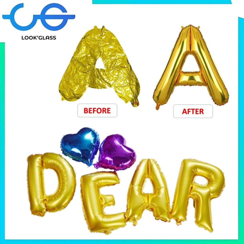 Jual LG Balon Foil Huruf Gold ±40cm Ballon Foil Abjad Alphabet Polos ...