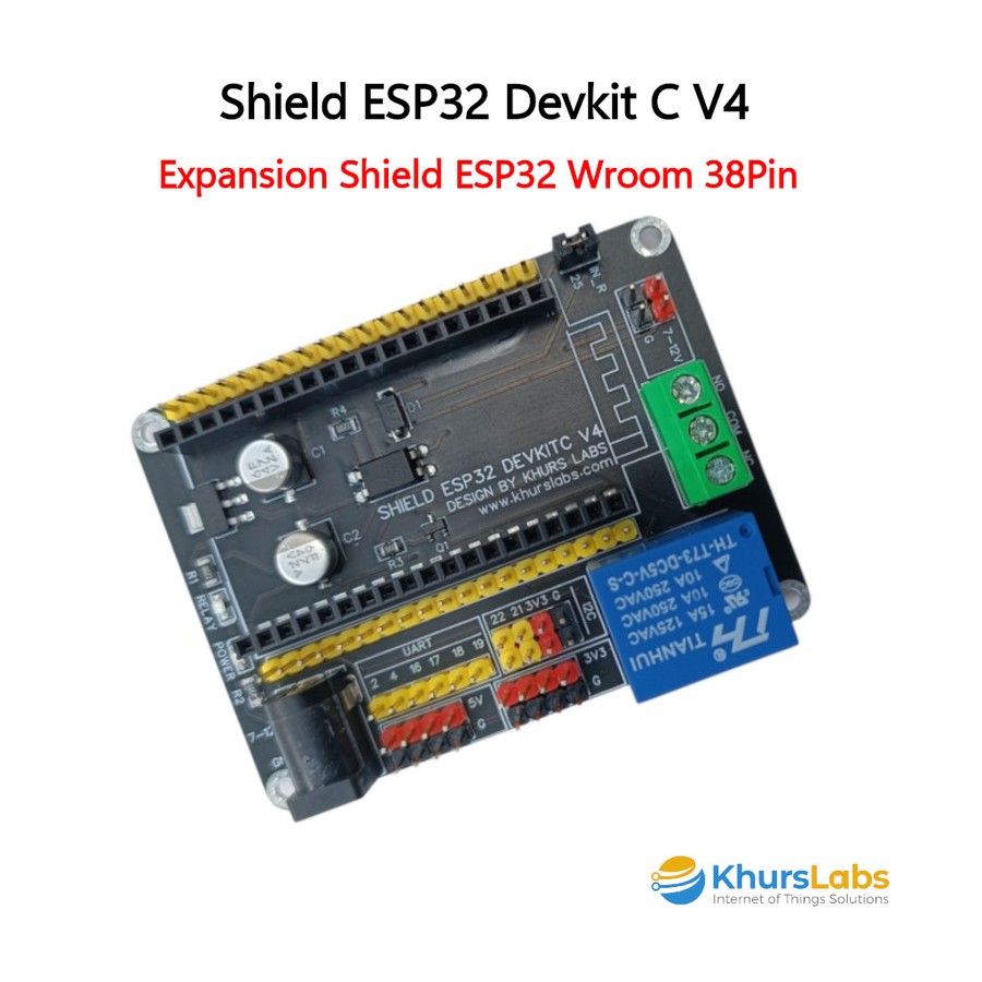 Jual IO Expansion Shield ESP32 WROOM DevkitC V4 38 Pin + Relay High ...