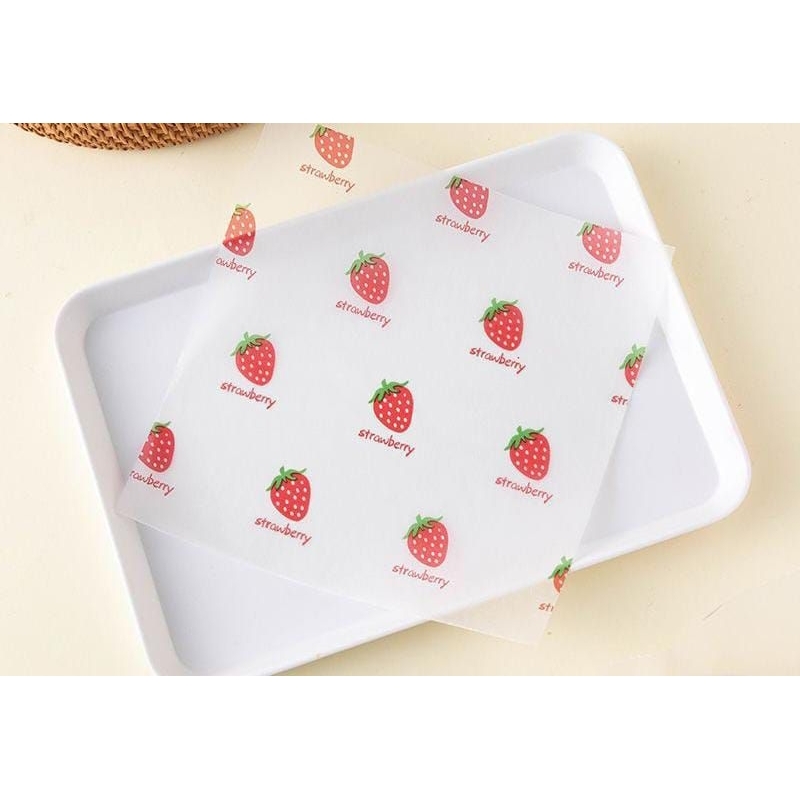 Jual wax paper 18x18cm 50lembar / baking paper motif / kertas roti ...