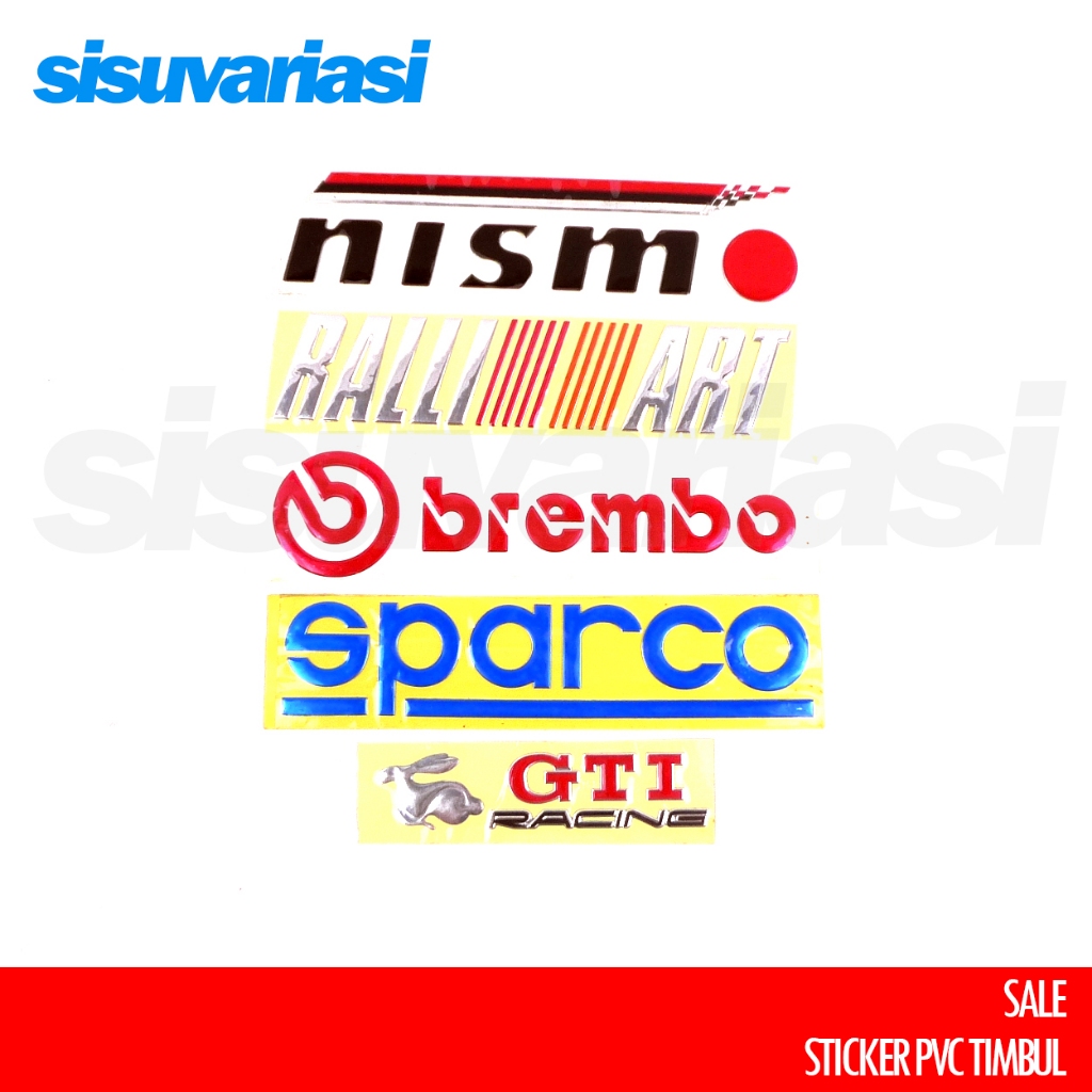 Jual Stiker Sticker Mobil 3D Timbul Ralliart Nismo GTI Racing | Shopee ...