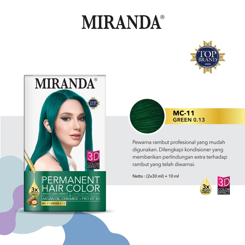 Jual MIRANDA Premium Hair Color 3D Cream Peroxide 30ml || Miranda Semir ...