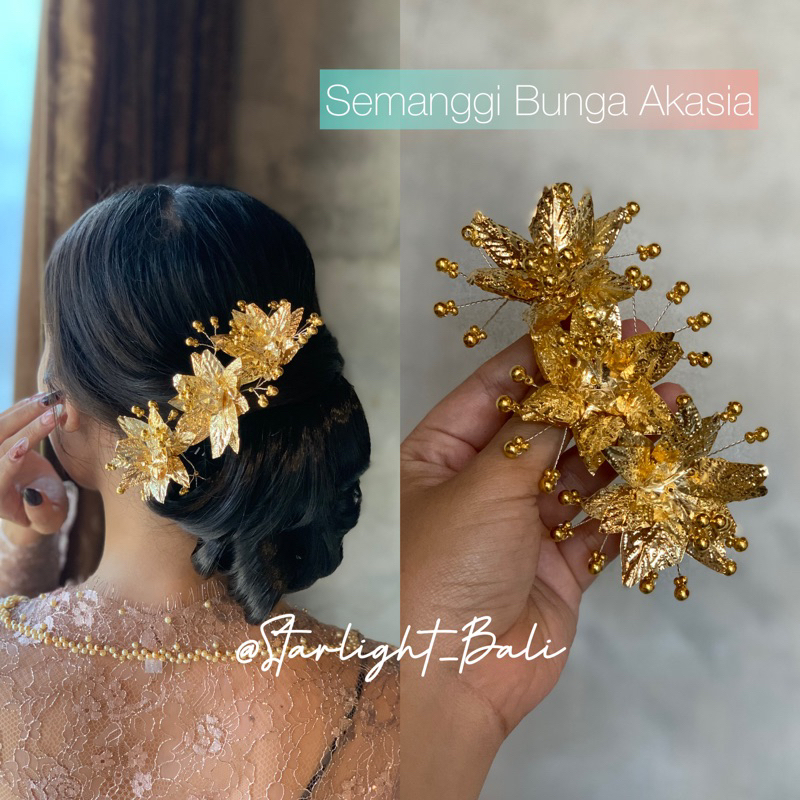Jual Semanggi Bunga Akasia / hiasan sanggul / aksesoris bali / semanggi ...