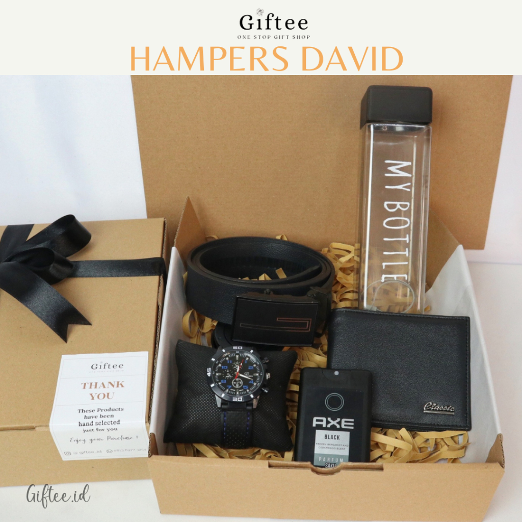 Jual HAMPERS DAVID GIFT SET KADO ULANG TAHUN COWOK WISUDA DOMPET BOTOL ...