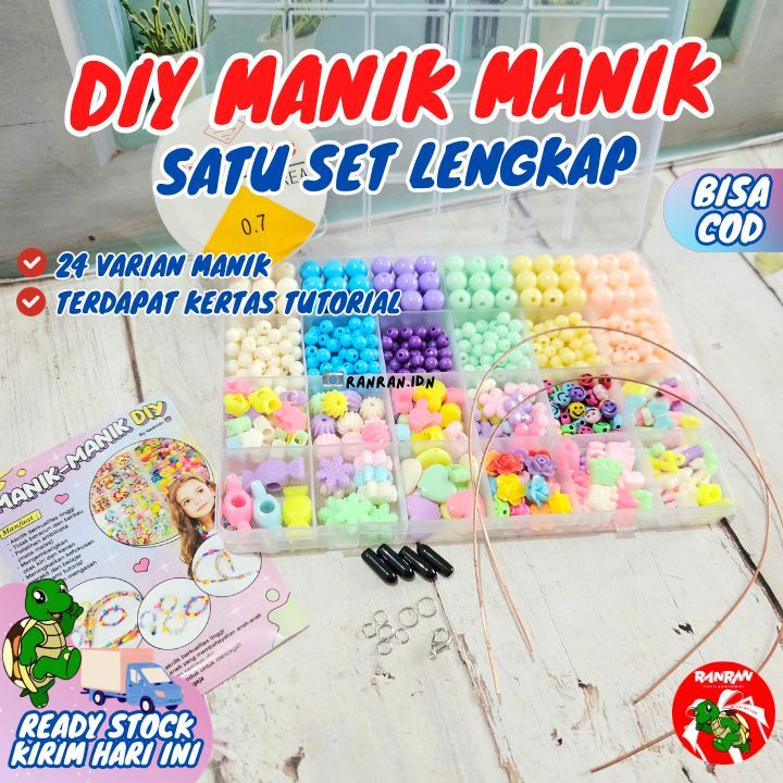 Jual Mainan DIY manik - manik satu set lengkap kreasi meronce gelang ...