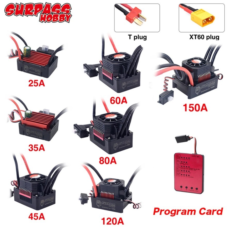 Jual ESC brushless surpass hobby KK waterproof series 35A 45A 60A T ...