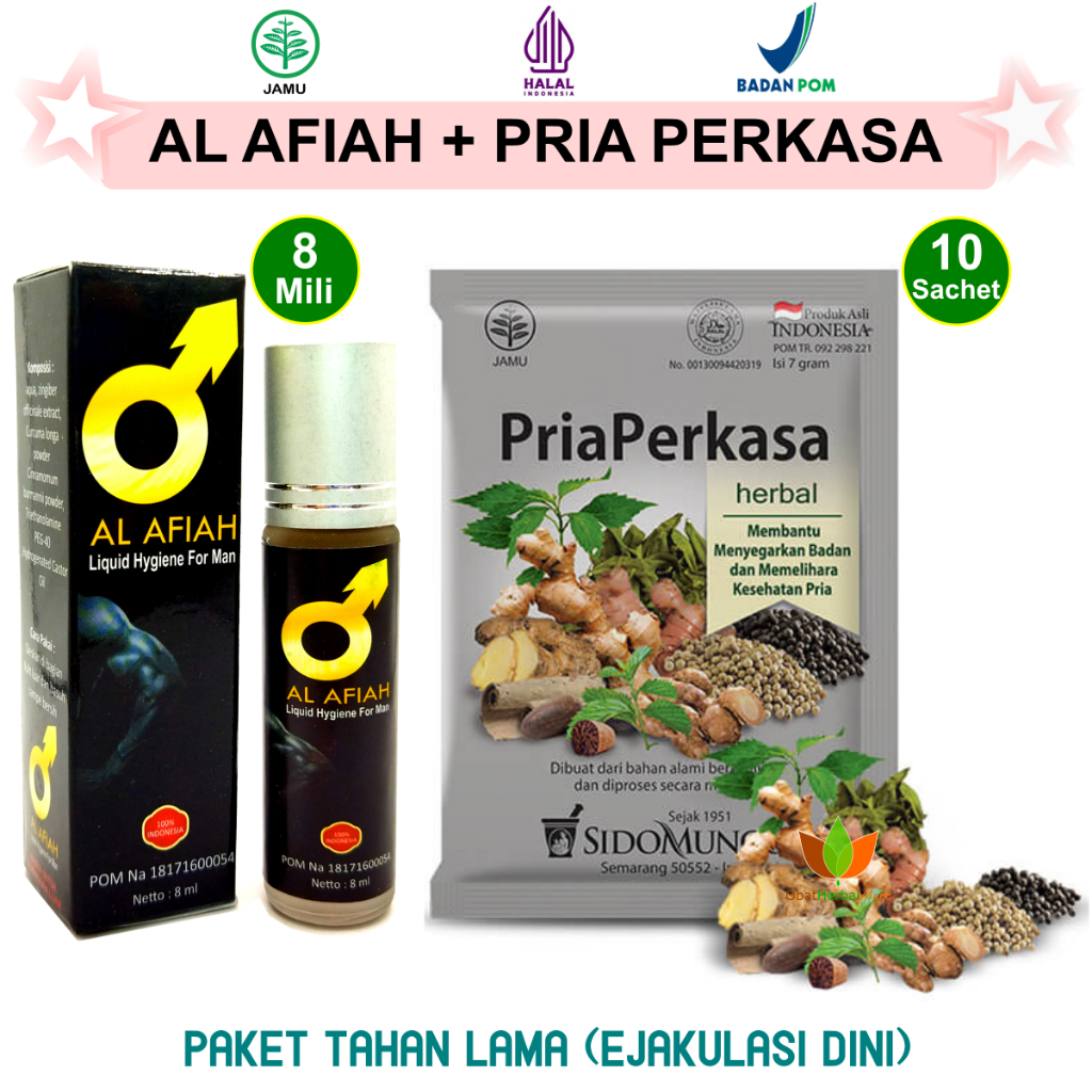 Jual PAKET JAMU PRIA PERKASA SIDOMUNCUL dan AL AFIAH LIQUID HERBAL OLES ...