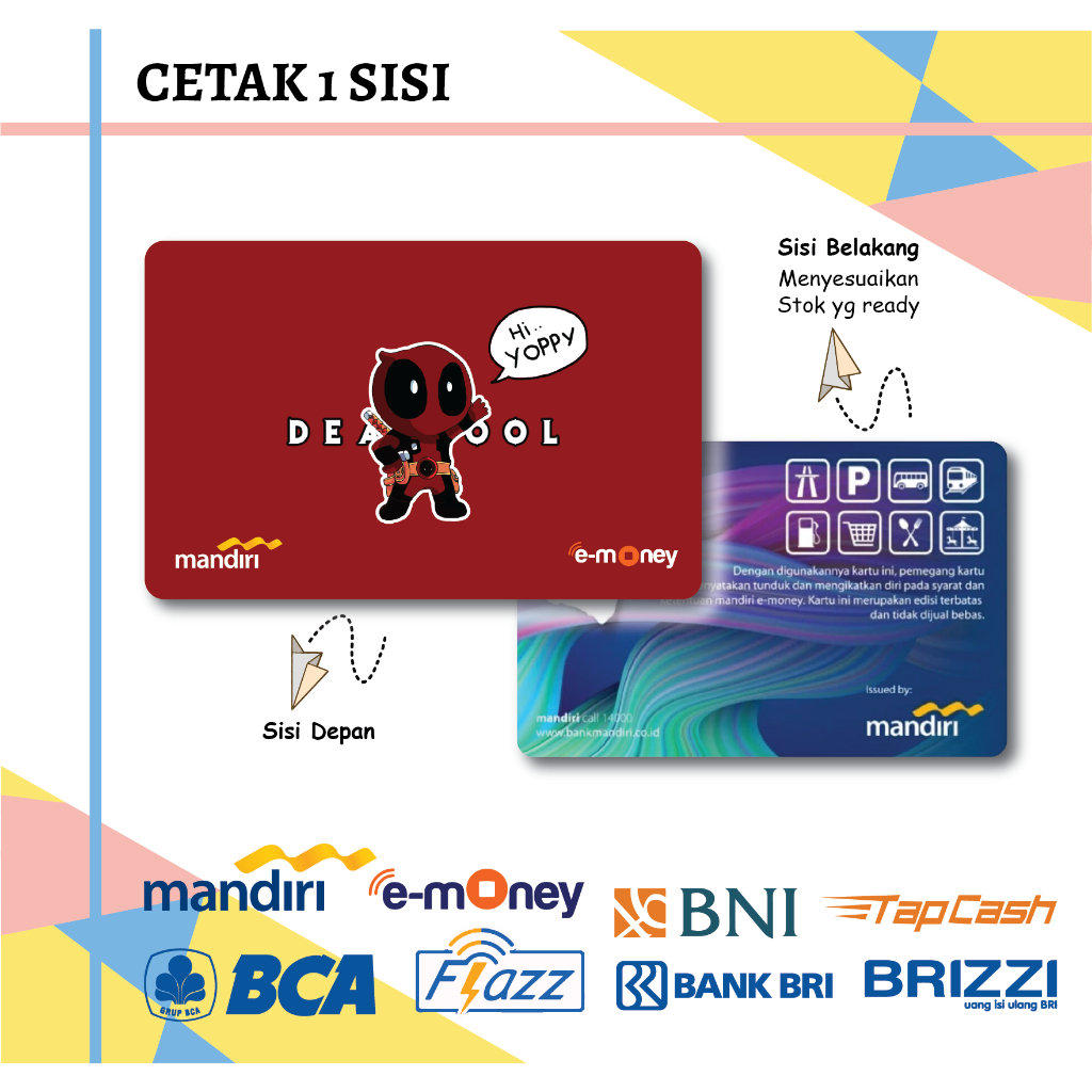 Jual KARTU EMONEY ETOLL SUPERHERO DEADPOOL DC COMIC EMONEY MANDIRI ...