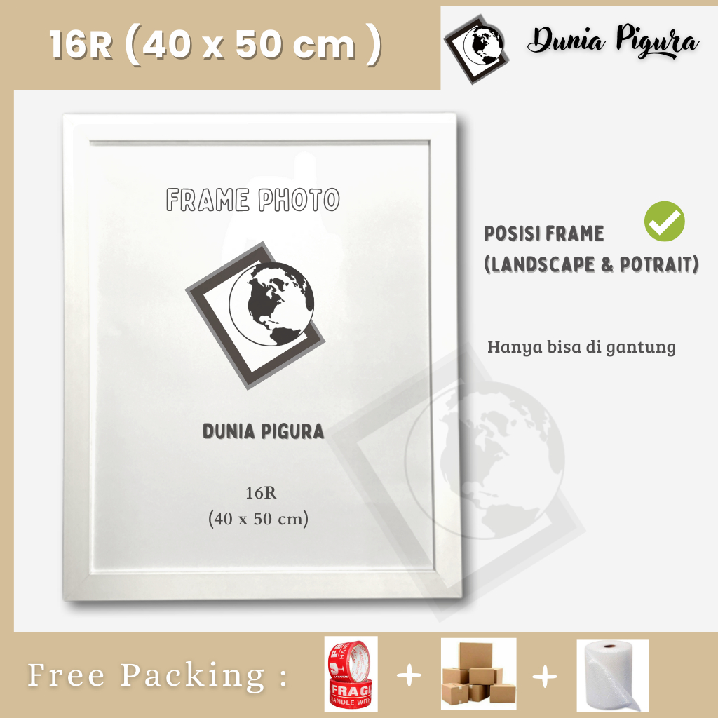 Jual [Instant] Bingkai Foto 16R (40 x 50 cm) PAKAI KACA | Minimalis ...