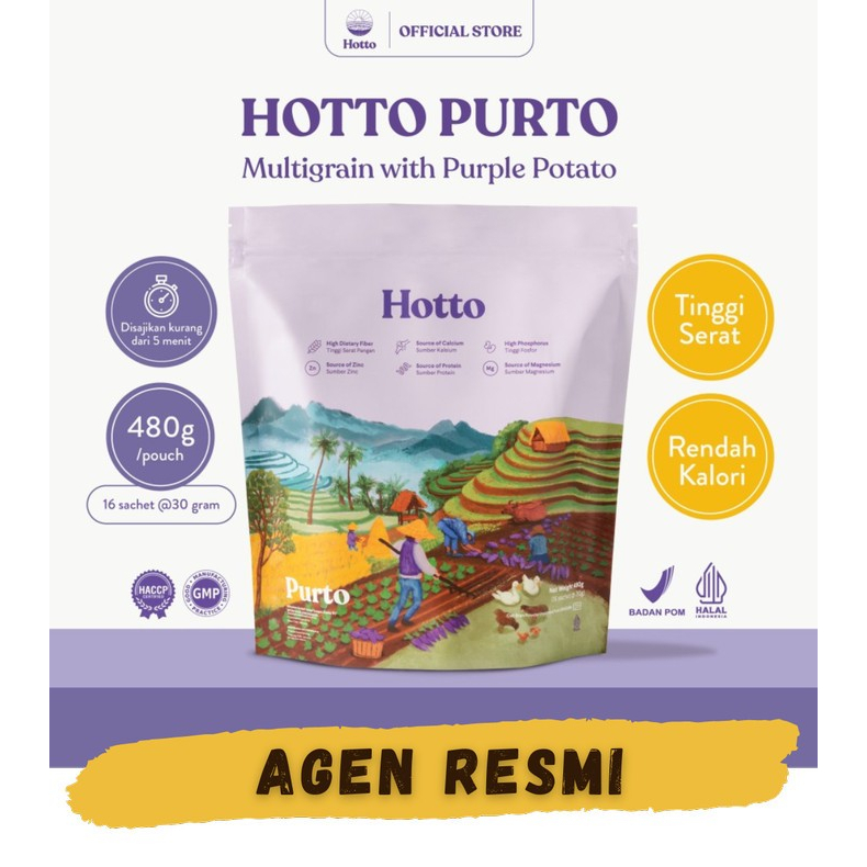 Jual Hotto Purto Pouch (16 sachet) Multigrain with Purple Potato | Shopee Indonesia