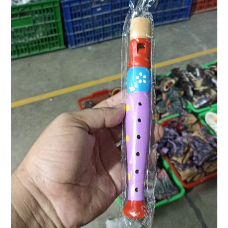 Jual Mainan Edukasi Alat Musik Seruling Kayu Flute Suling Anak 6 Lubang ...
