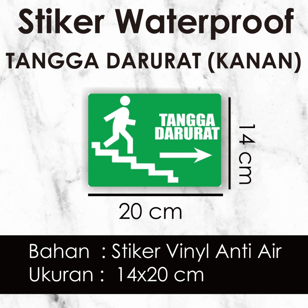 Jual STIKER RAMBU TANDA SIGN ARAH EXIT KELUAR TANGGA EMERGENCY DARURAT ...