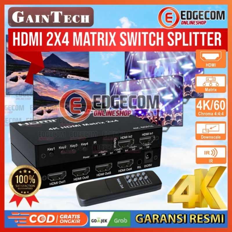 Jual HDMI Matrix , Switch & Splitter 2X4 2 IN 4 OUT SUPPORT 4K60HZ ...