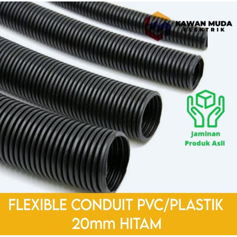 Jual FLEXIBLE CONDUIT PVC/PLASTIK HITAM Dia 20mm | Shopee Indonesia