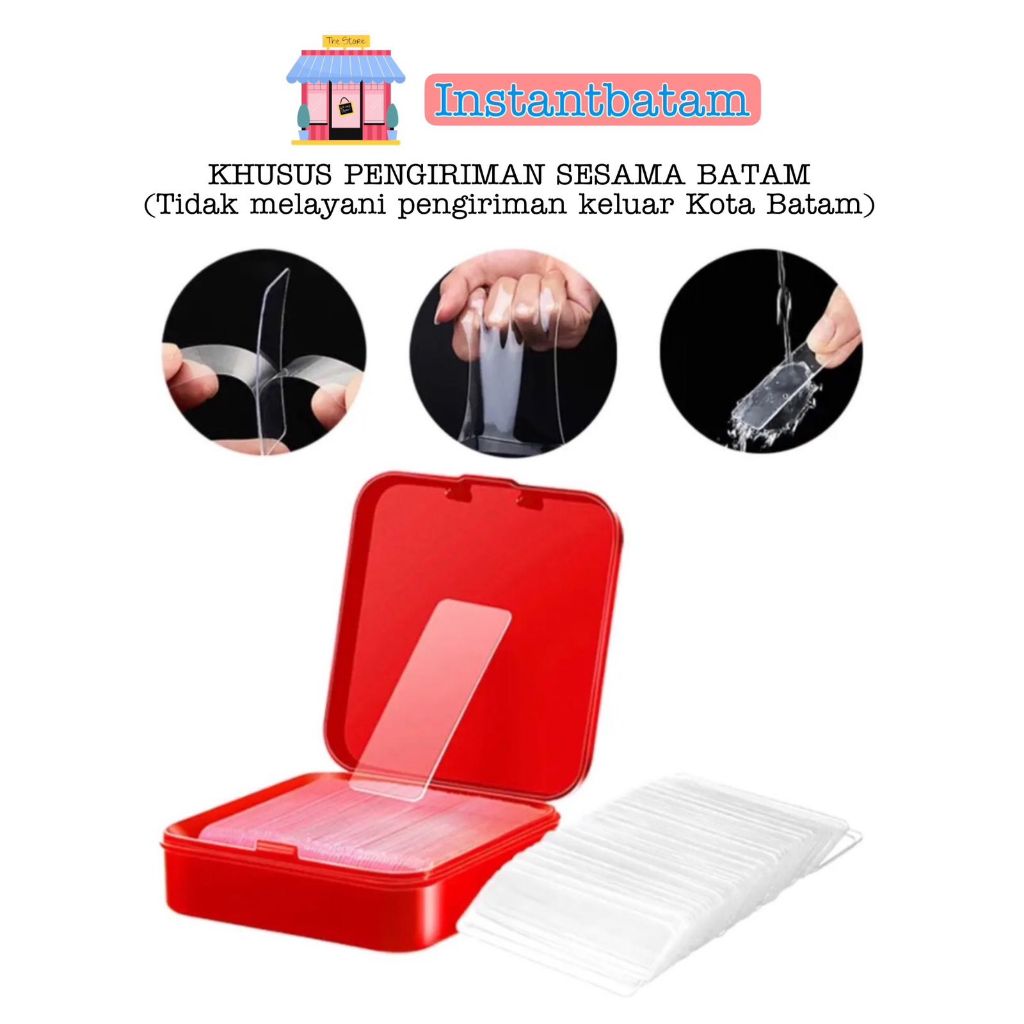 Jual 342 Double Tape Isi 60pc Box Mini Selotip Bening Transparan Ajaib ...