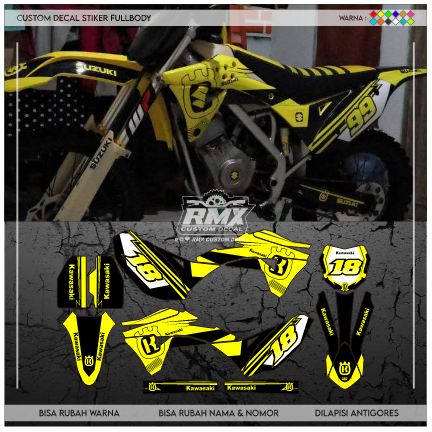 Jual DECAL GORDON FULLBODY (009) DEKAL STIKER KLX GORDON HITAM MERAH ...
