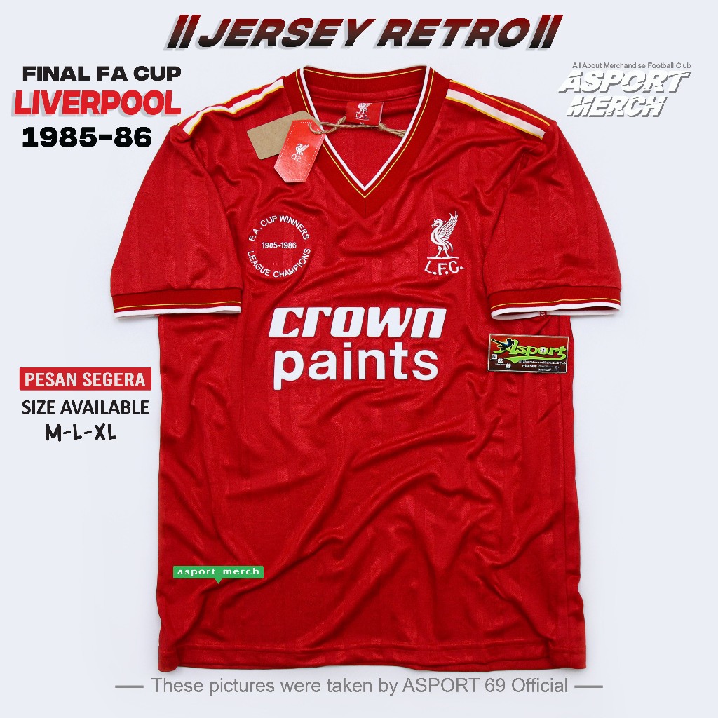 Jual JERSEY BOLA LIVERPOOL RETRO HOME 1985 1986 JERSEY LFC RETRO FINAL ...