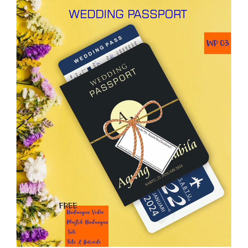 Jual UNDANGAN PERNIKAHAN STYLE PASSPORT WEDDING PASSPORT RUSTIC TALI ...
