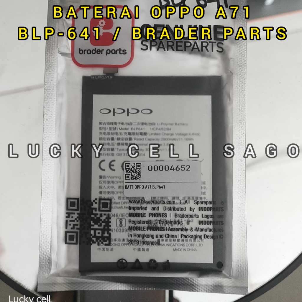 Jual BATERAI OPPO A71 / BLP-641 / ORIGINAL BRADER PARTS | Shopee Indonesia