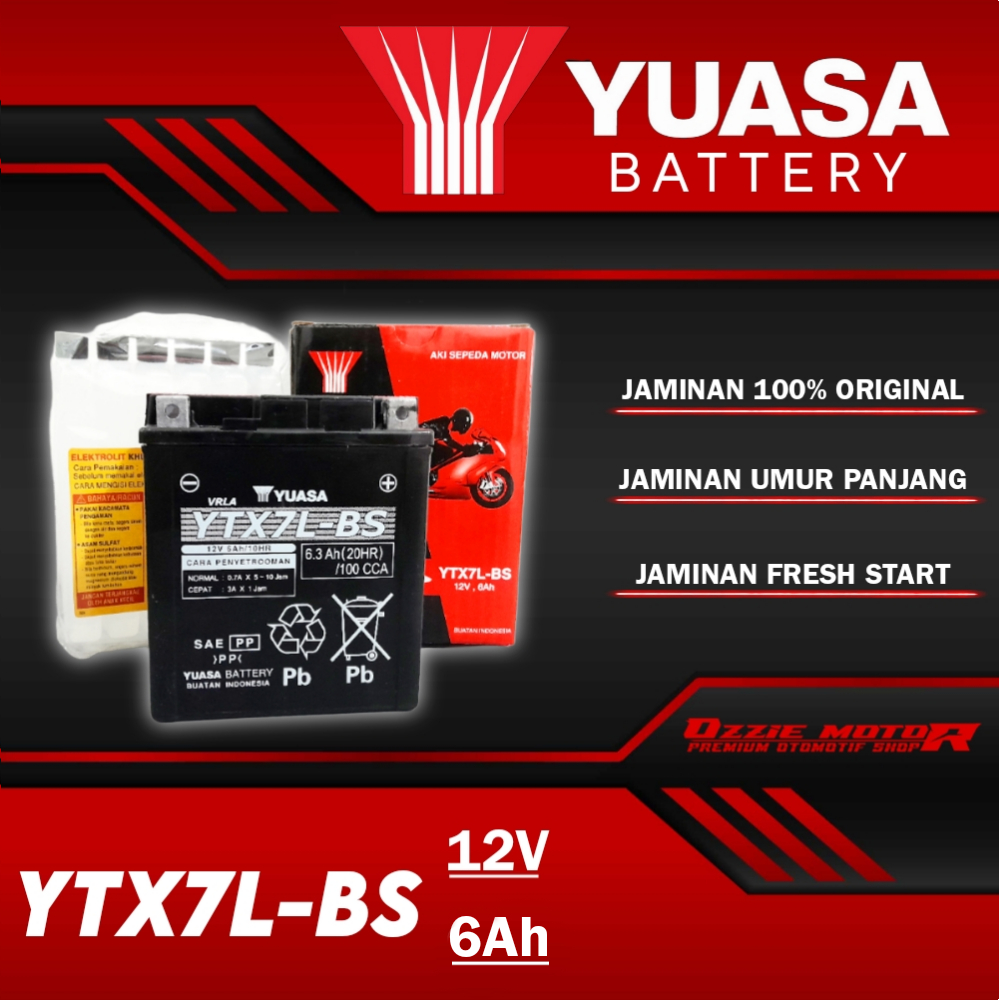 Jual AKI YUASA YTX7L-BS ACCU AKI BATTERY AKI KERING YUASA & MAXSHIELD MTX7-UL AKI NOBUBAT NTX7 ...