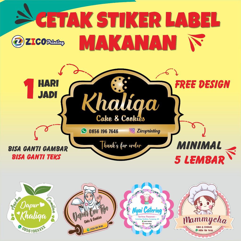 Jual CETAK STIKER LABEL KEMASAN/LABEL PRODUK/LABEL OLSHOP A3+VINYL ...