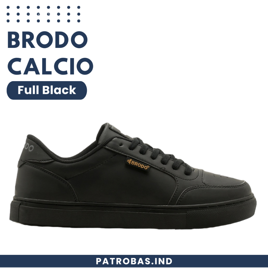 Jual BRODO Calcio Full Black Original Sepatu Sneakers Casual Hitam ...