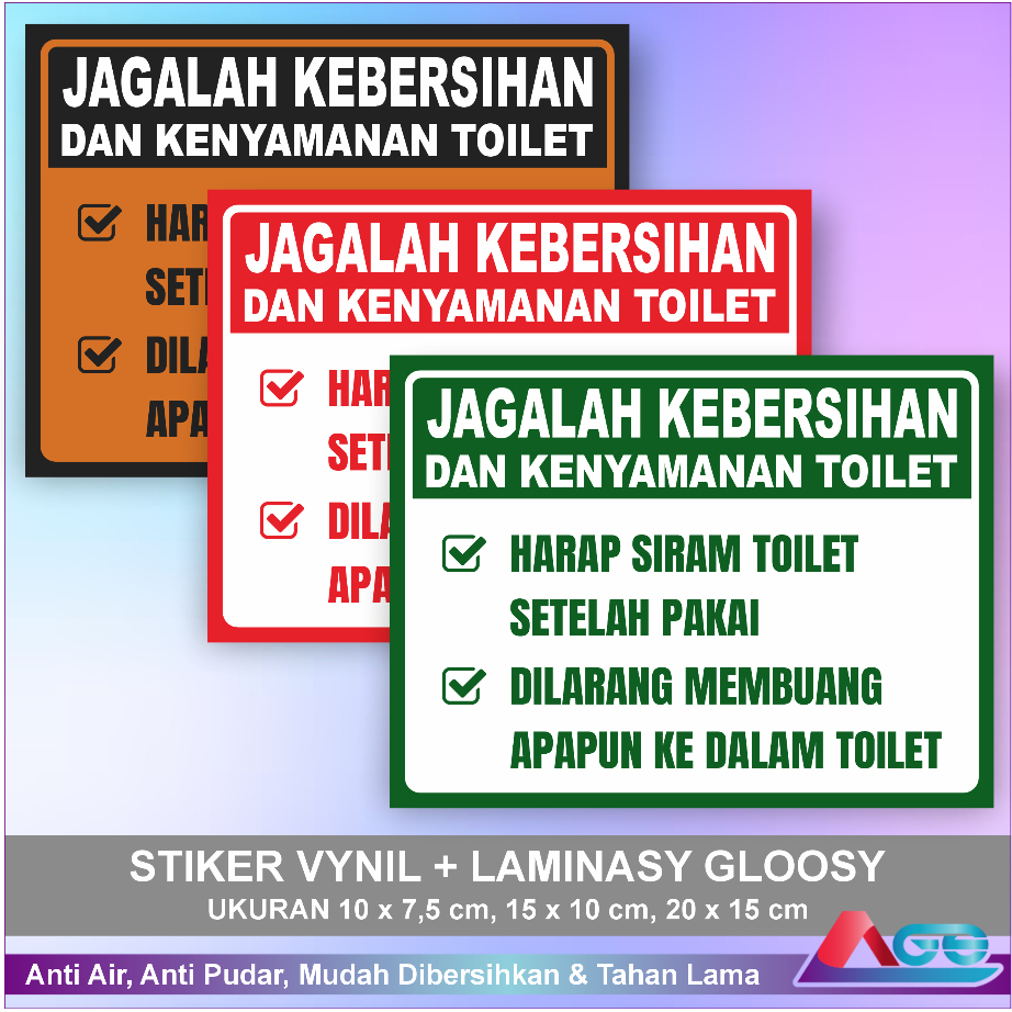Jual Stiker Jagalah Kebersihan Toilet Ukuran Besar Bahan Vynil Anti Air ...