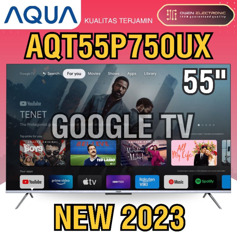Jual AQUA AQT55P750UX UHD 4K HDR SMART GOOGLE TV 55 INCH 55P750 ...