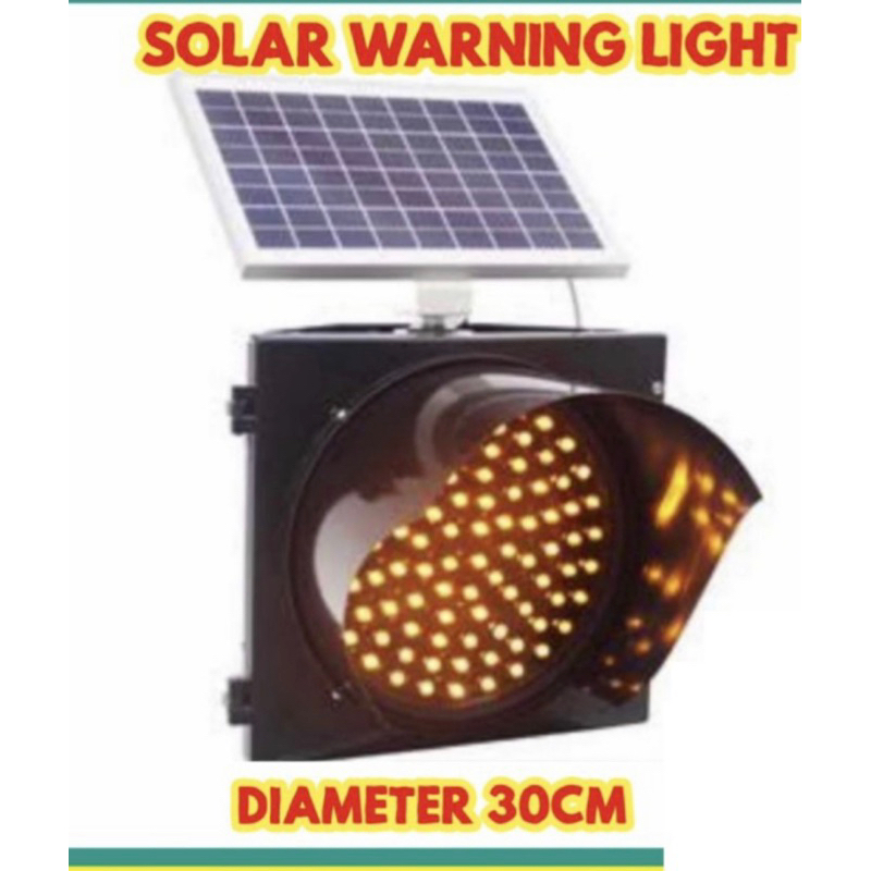 Jual lampu traffic solar warning light 30cm 30 cm lampu lalu lintas ...