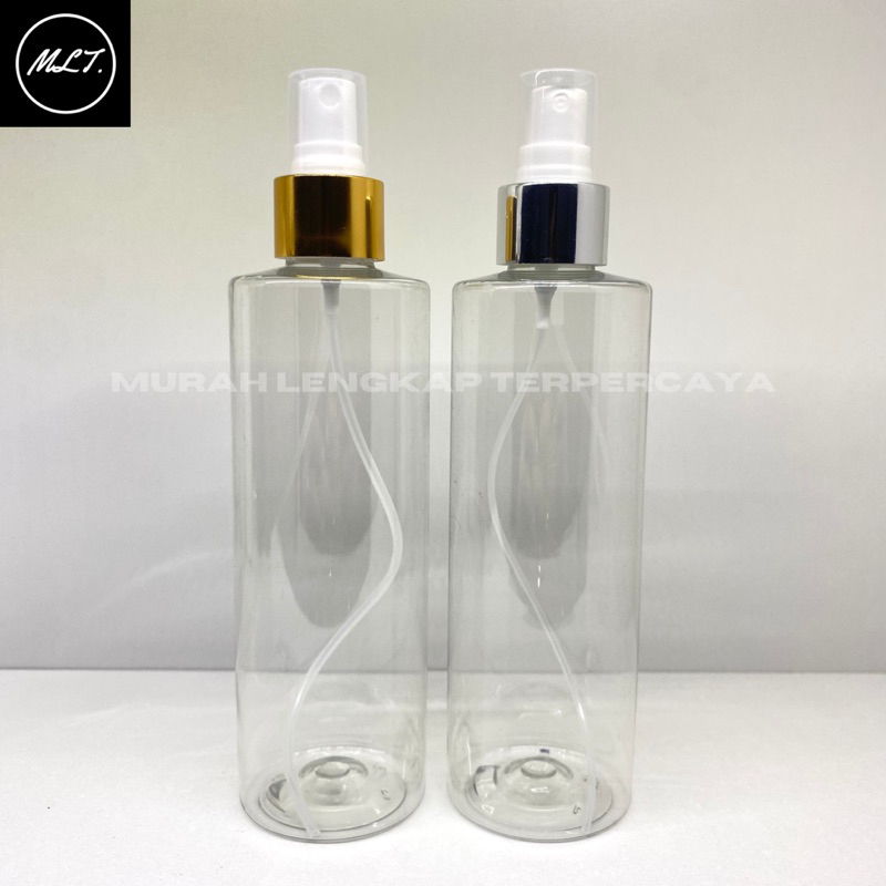 Jual BOTOL RF 250ML CLEAR SPRAY NATURAL HALF CAP PET SILVER GOLD 250 ML PET | Shopee Indonesia