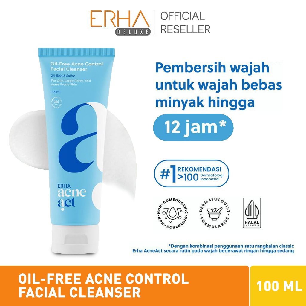 Jual ERHA AcneAct Oil Free & Acne Control Cleanser - Sabun Pembersih ...