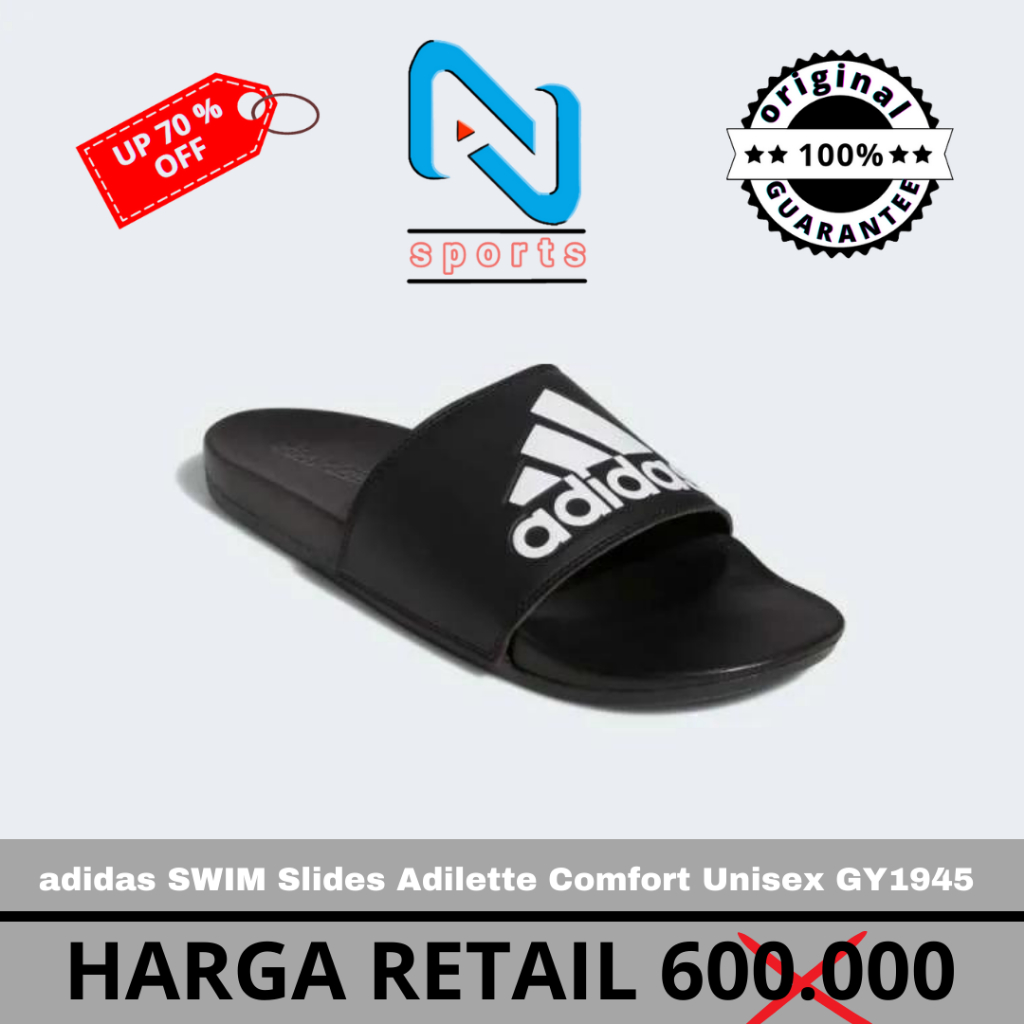 Jual Sandal adidas SWIM Slides Adilette Comfort Unisex Hitam GY1945 ...