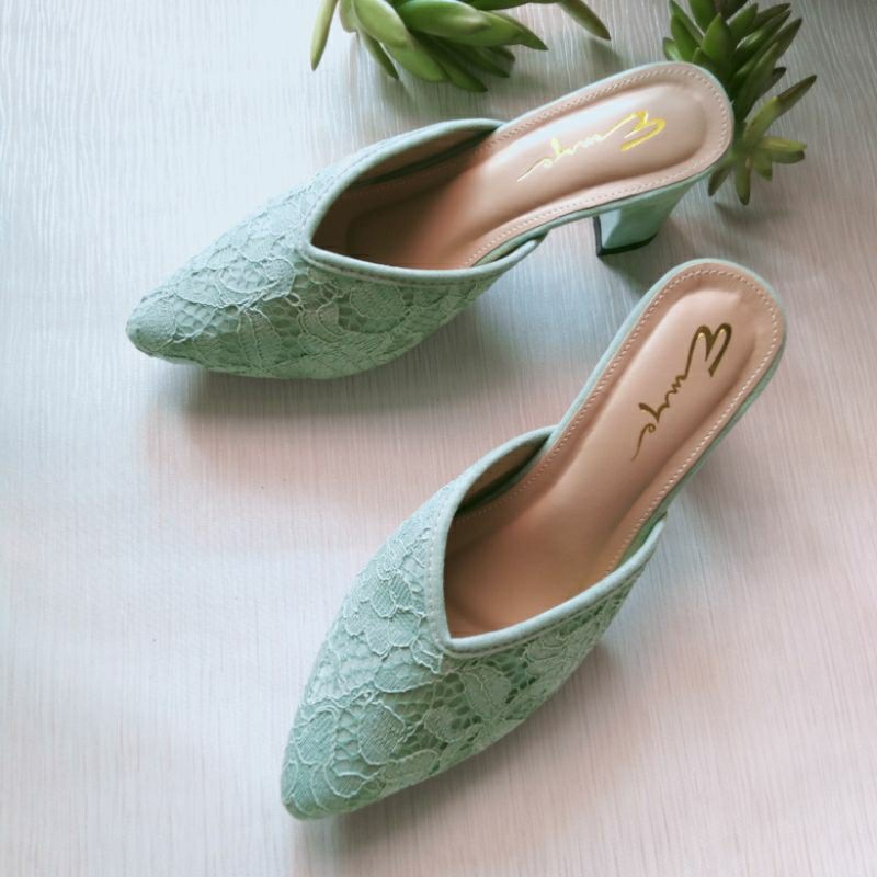 Jual Emye Sepatu Sandal Wedding Shoes Brukat Glitteer Original ...